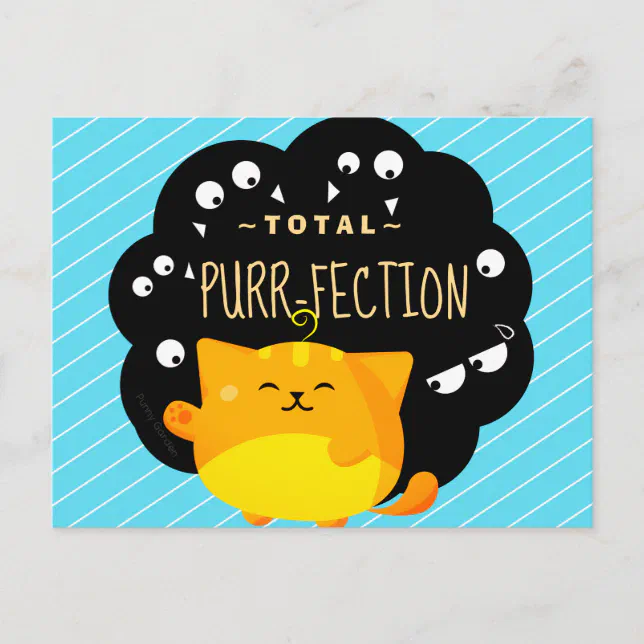 Mochi Halloween - Cute Orange Cat Purr-fection Postcard | Zazzle
