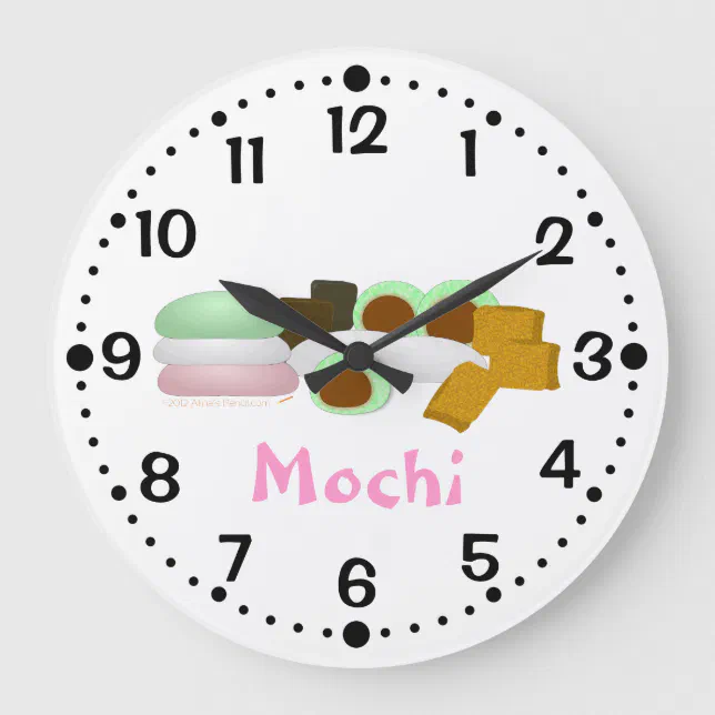 Mochi Lovers Rice Cakes Kitchen Clock w/Minutes | Zazzle