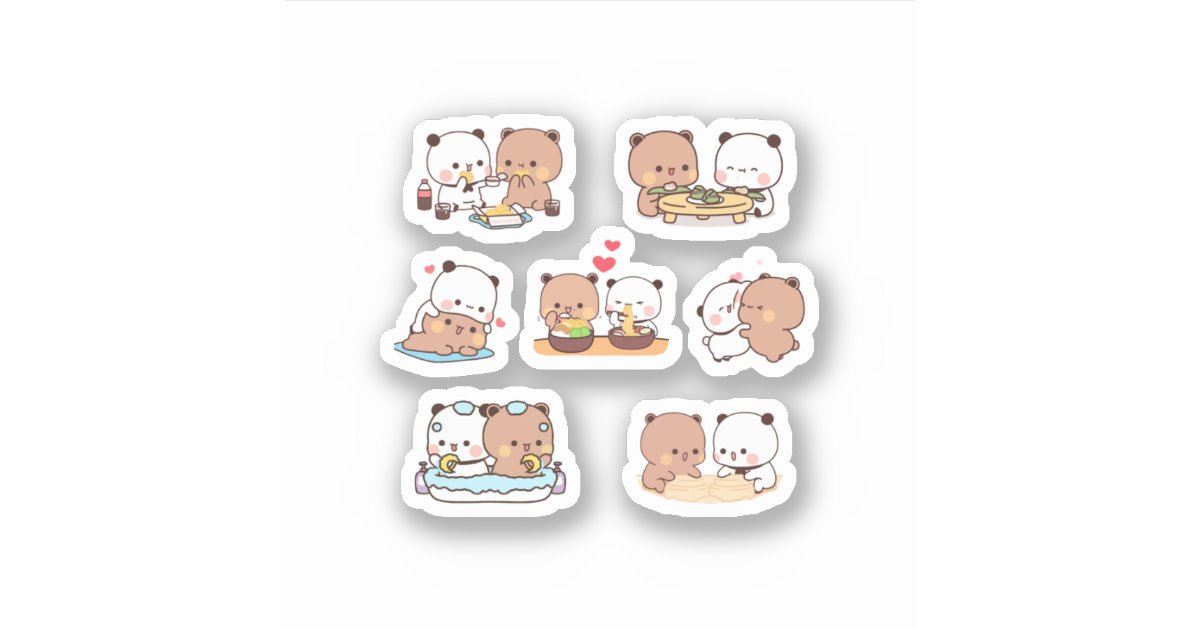 Mochi Mochi Brownie Bear Sticker Pack Funny | Zazzle