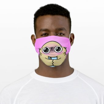 Mochi the pug blushed adult cloth face mask | Zazzle
