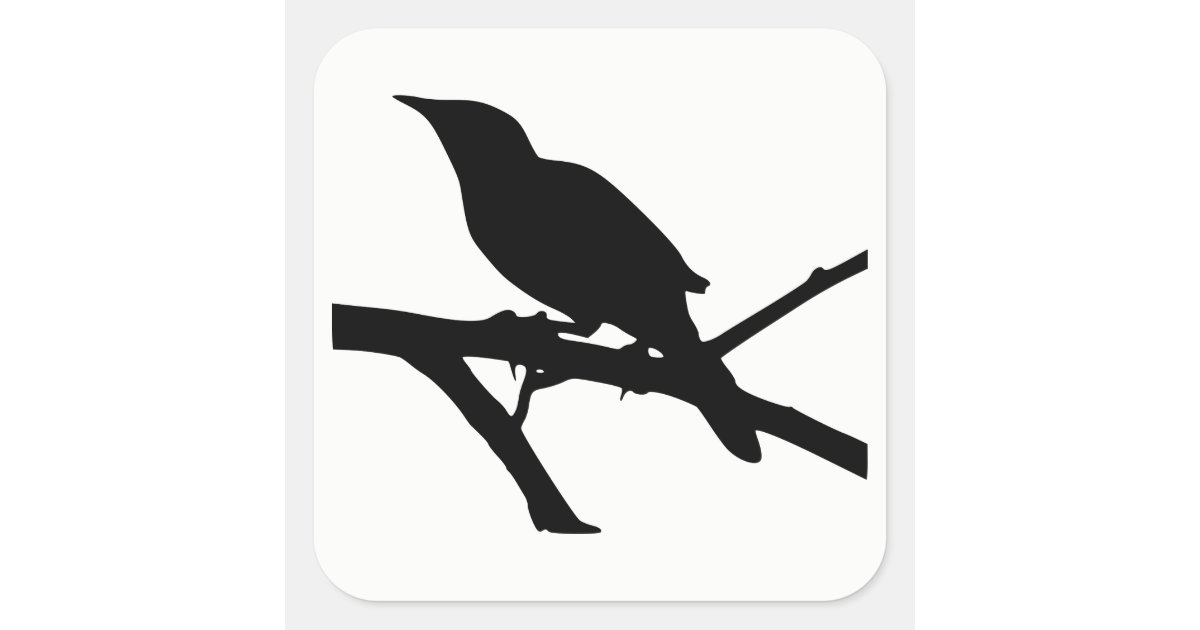 Mockingbird Silhouette Square Sticker | Zazzle