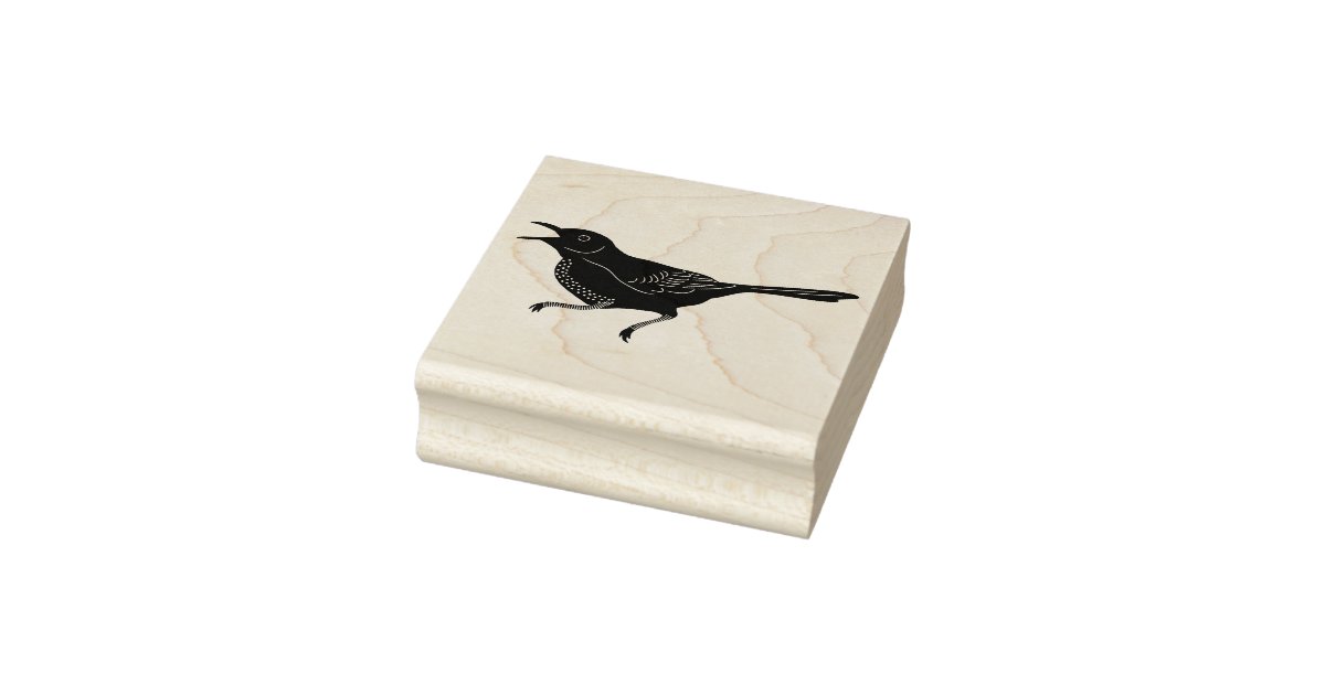 Mockingbird Simple Illustration Rubber Stamp | Zazzle