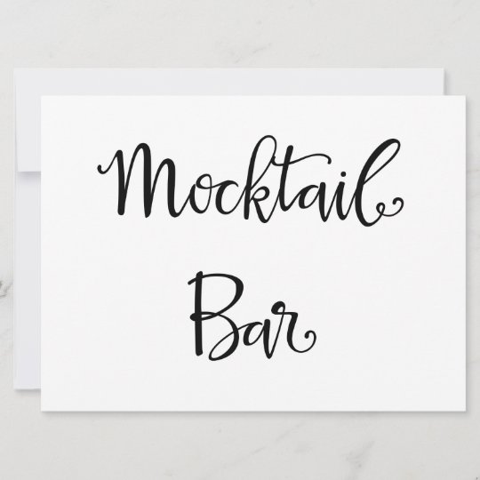 Mocktail Bar Simple Calligraphy Wedding Sign | Zazzle.com