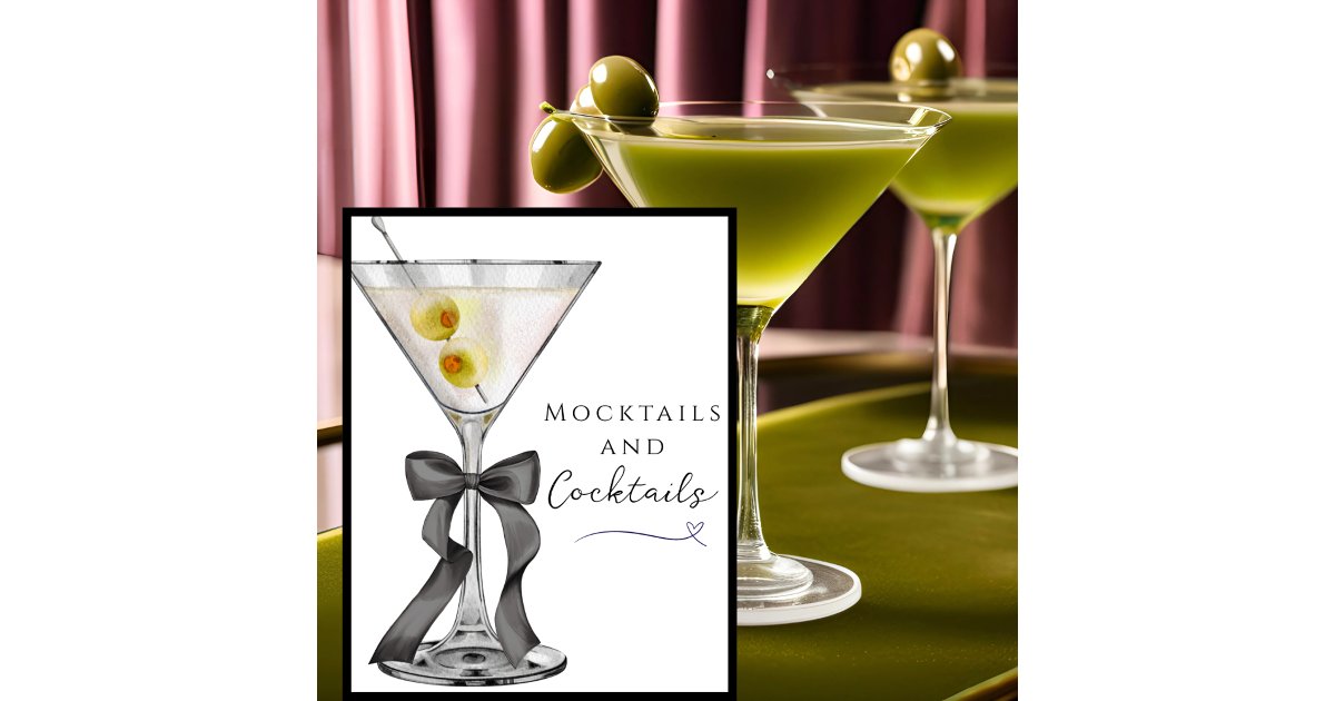 Mocktails and Cocktails Dirty Martini Bar Sign | Zazzle