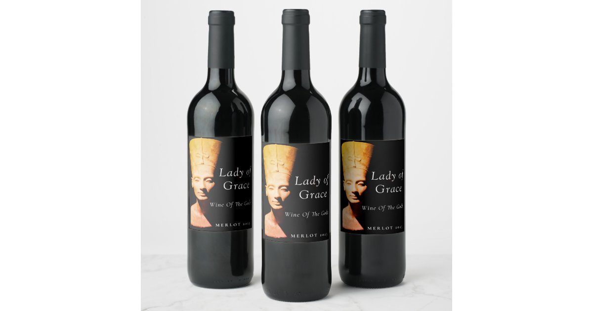 Mockup Ancient Egypt Nefertiti Custom Wine Labels | Zazzle
