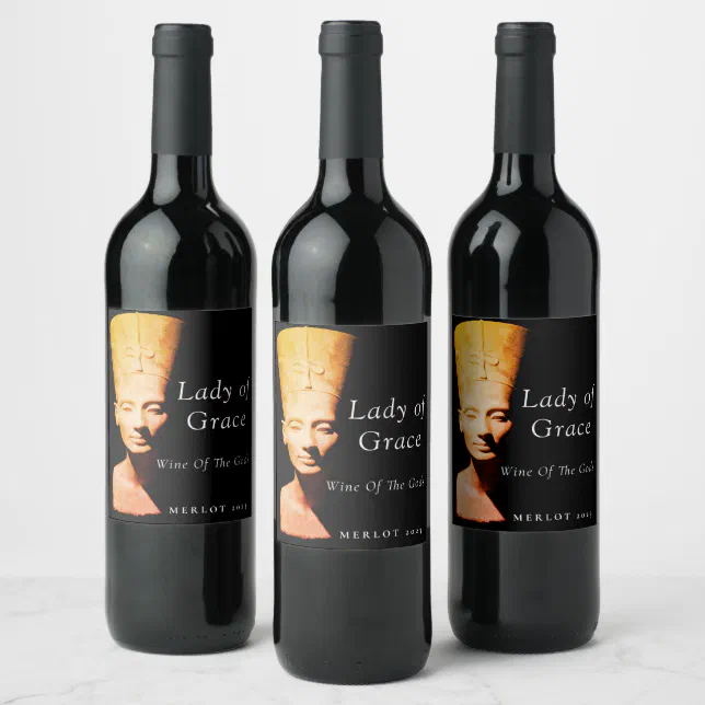 Mockup Ancient Egypt Nefertiti Custom Wine Labels | Zazzle