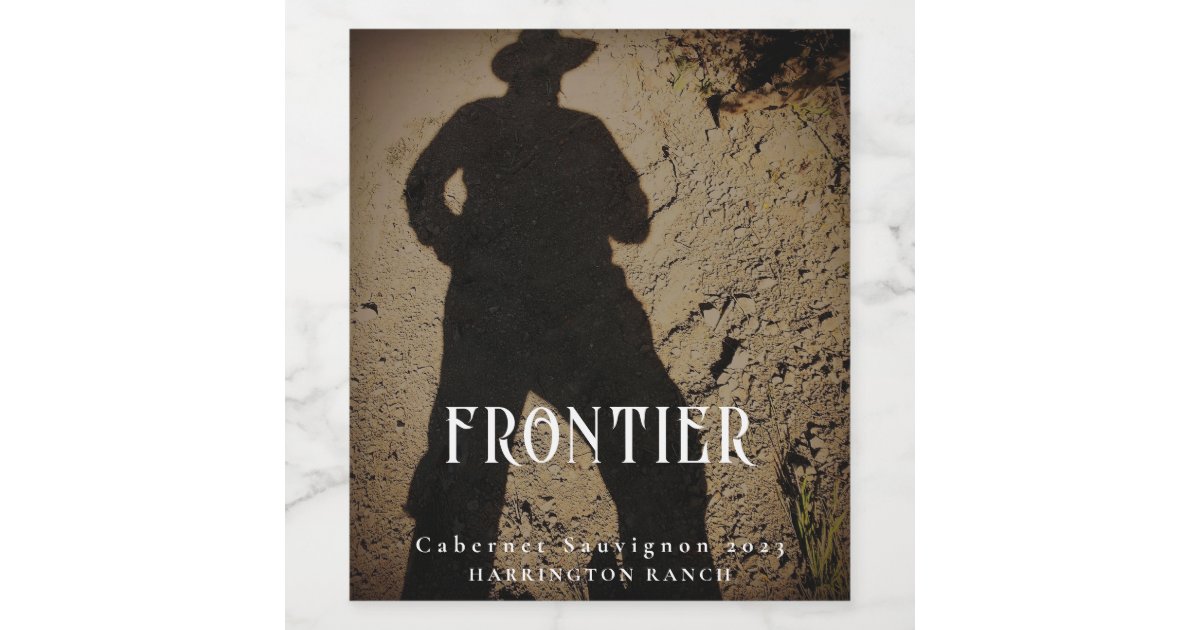 Mockup Frontier Cowboy Western Custom Wine Labels | Zazzle
