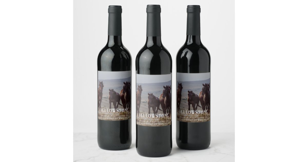 Mockup Horses Western Custom Wine Labels | Zazzle