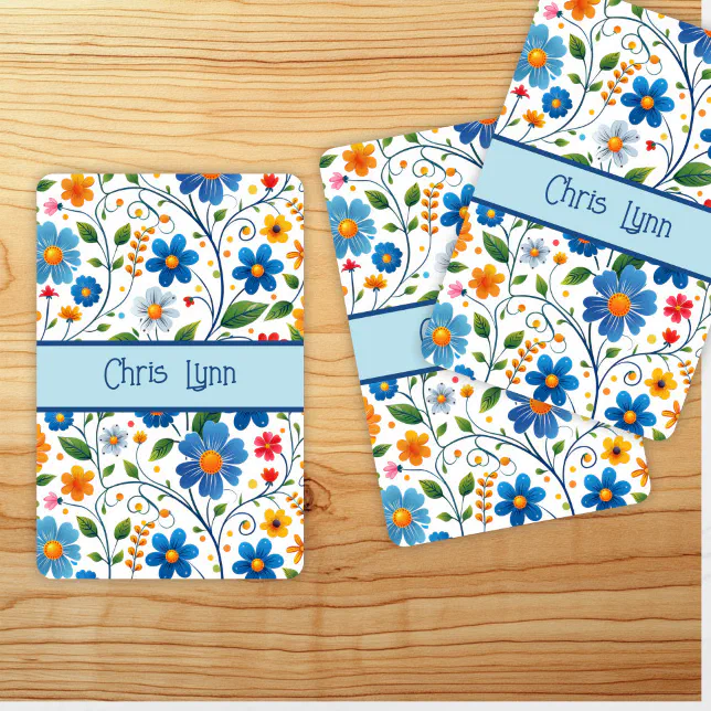 Mod Abstract Flowers Theme Poker Cards | Zazzle