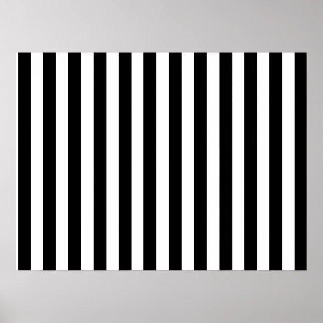 Mod Black and White Stripes Pattern Poster | Zazzle