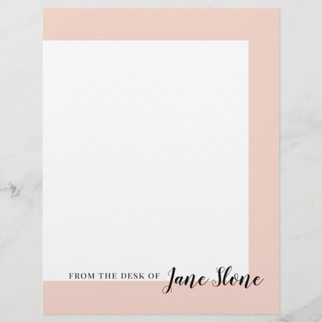 Mod Blush Border Letterhead | Zazzle