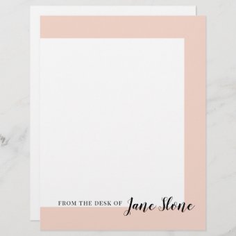 Mod Blush Border Letterhead | Zazzle