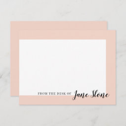 Mod Blush Border Note Card | Zazzle
