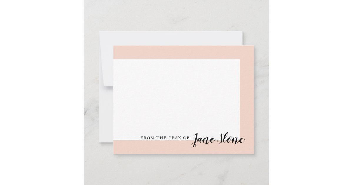 Mod Blush Border Note Card | Zazzle