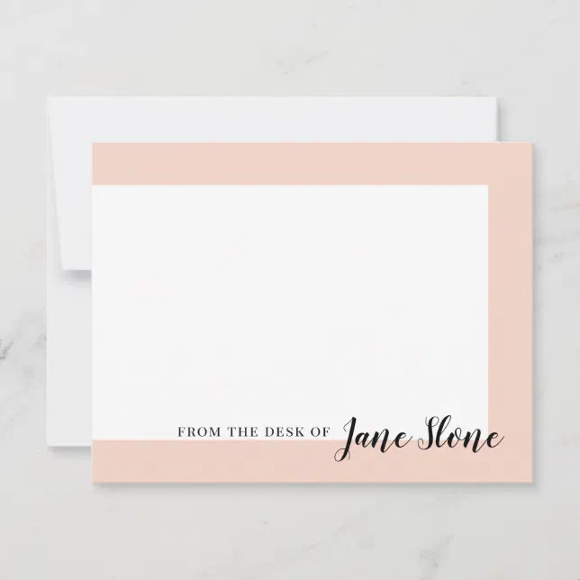Mod Blush Border Note Card | Zazzle