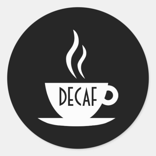 mod coffee decaf classic round sticker | Zazzle