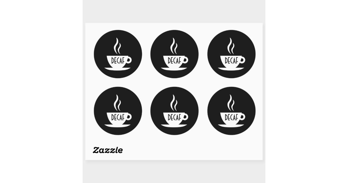 mod coffee decaf classic round sticker | Zazzle