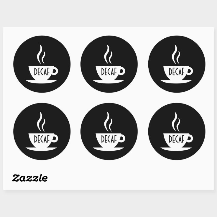 mod coffee decaf classic round sticker | Zazzle