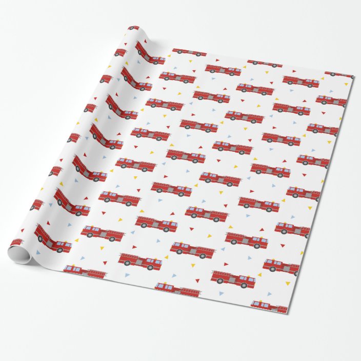 Mod Firetruck Party Pattern Wrapping Paper | Zazzle.com