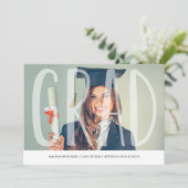 Mod Grad Letters Photo Graduation Announcement | Zazzle