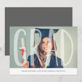 Mod Grad Letters Photo Graduation Announcement | Zazzle