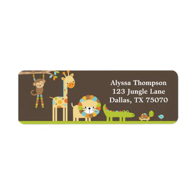 Mod Jungle Safari Return Address Labels | Zazzle