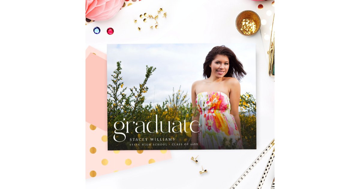 MOD Mod Photo Graduation Announcement H | Zazzle