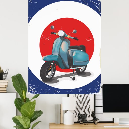 Mod Motorbike vintage poster | Zazzle