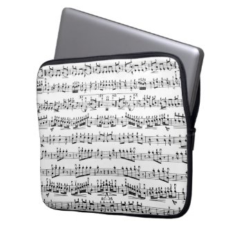 Mod Musician Music Notes Pattern Laptop Sleeve | Zazzle