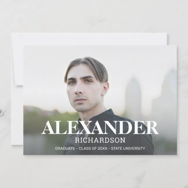 Mod Name Photo Graduation Party Invitation | Zazzle