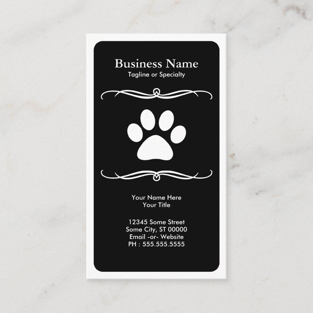 mod pet paw business card | Zazzle