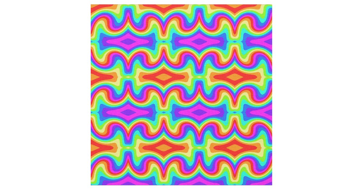 Mod Rainbow 2 Fabric | Zazzle