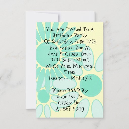 Mod Retro Hip 1960s 1970 Floral Party linvitations Invitation | Zazzle