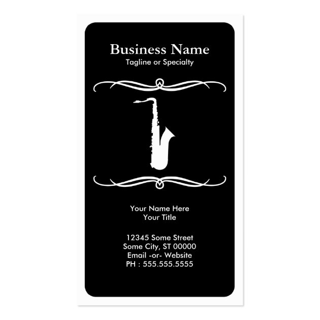 mod saxophone business card templates