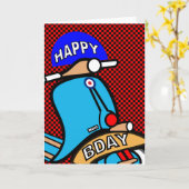 Mod scooter birthday card | Zazzle