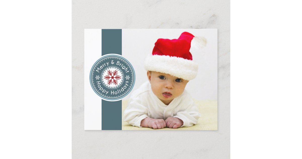 Mod Seal Photo Holiday card | Zazzle