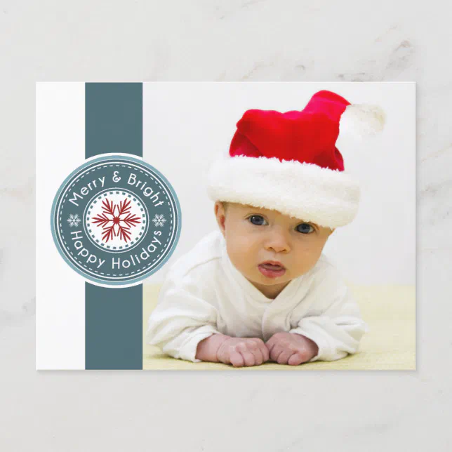 Mod Seal Photo Holiday card | Zazzle