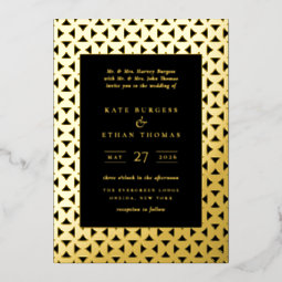 Mod Shapes Frame Wedding Foil Invitation | Zazzle