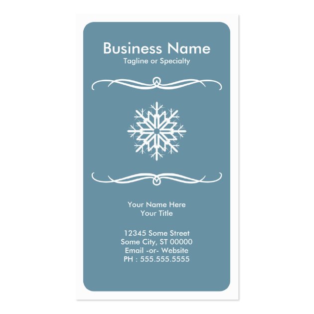 mod snow flake business card