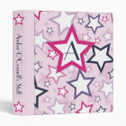 Bright Colorful Stars: Monogram Binder | Zazzle.com