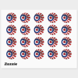 Mod Target Mods Sunburst Target Roundel Classic Round Sticker | Zazzle