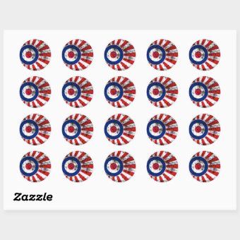 Mod Target Mods Sunburst Target Roundel Classic Round Sticker | Zazzle