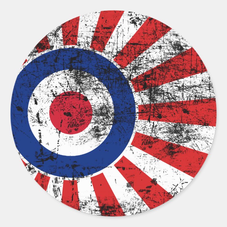 Mod Target Mods Sunburst Target Roundel Classic Round Sticker | Zazzle