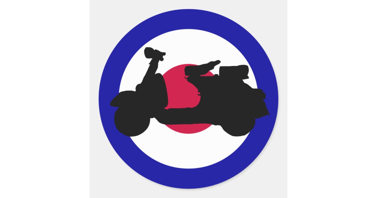 Mod Target Scooter Silhouette Sticker | Zazzle