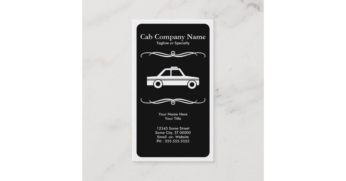 mod taxi cab business card | Zazzle