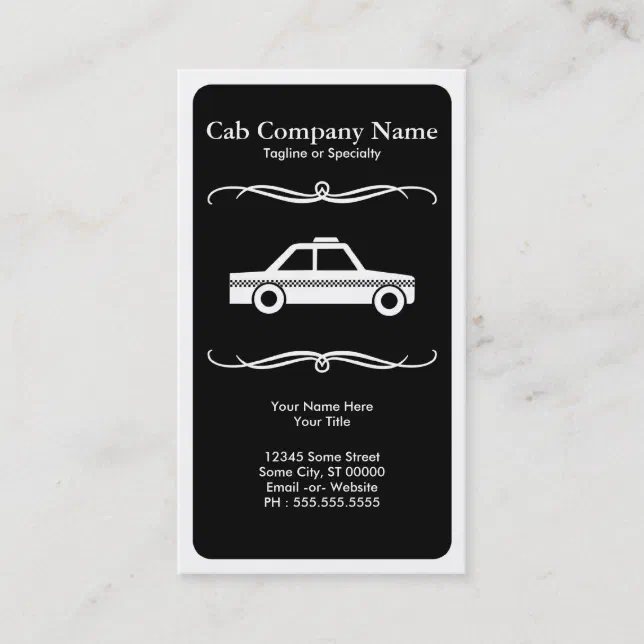 mod taxi cab business card | Zazzle