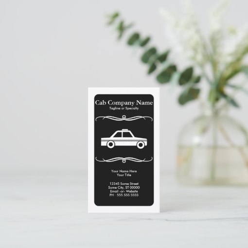 mod taxi cab business card | Zazzle