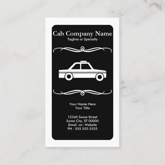 mod taxi cab business card | Zazzle