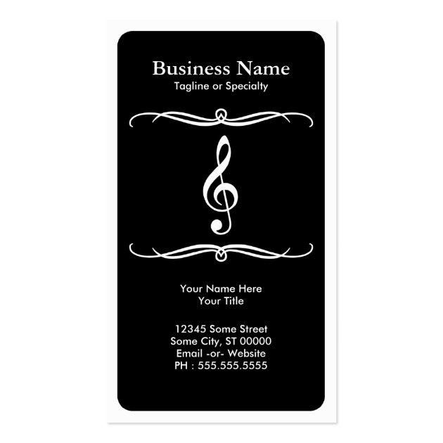 mod treble clef business card template
