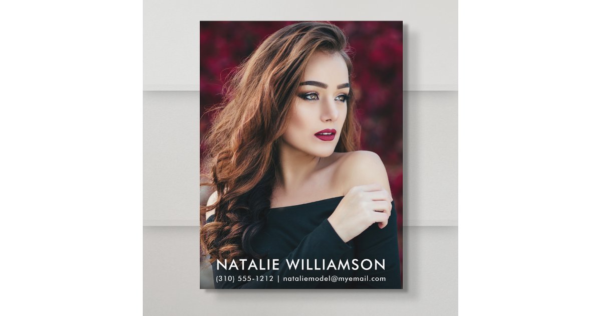 Model Actor 1 Photo Comp Card Postcard | Zazzle